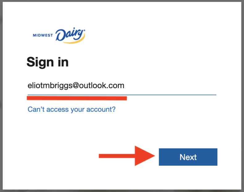 Sign In with a Microsoft Hosted Email Address – Midwest Dairy Board ...